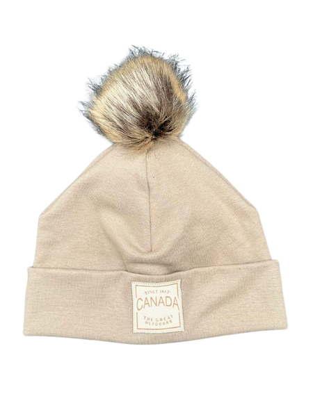 Canada Toque with Pom Pom - Sand - Made In Canada Gifts