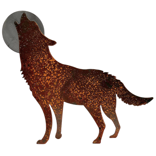 Weathered Wolf and Moon - Made In Canada Gifts