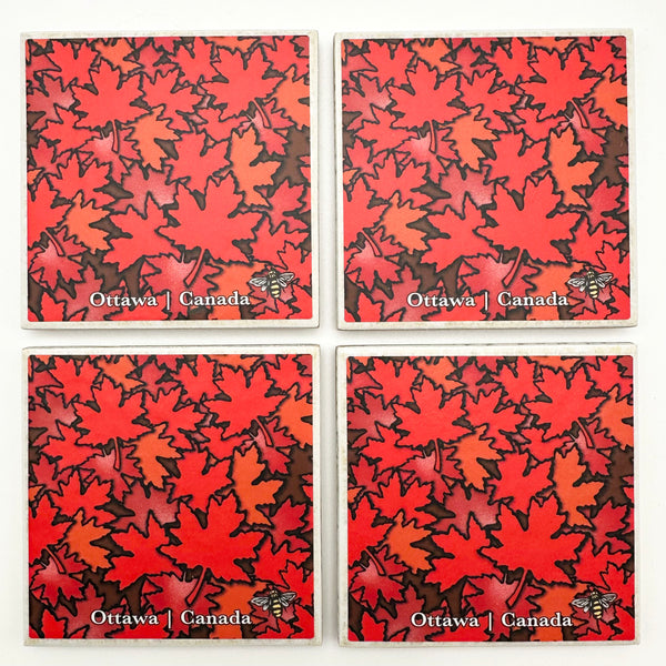 Maple Leaf Coasters - Made In Canada Gifts