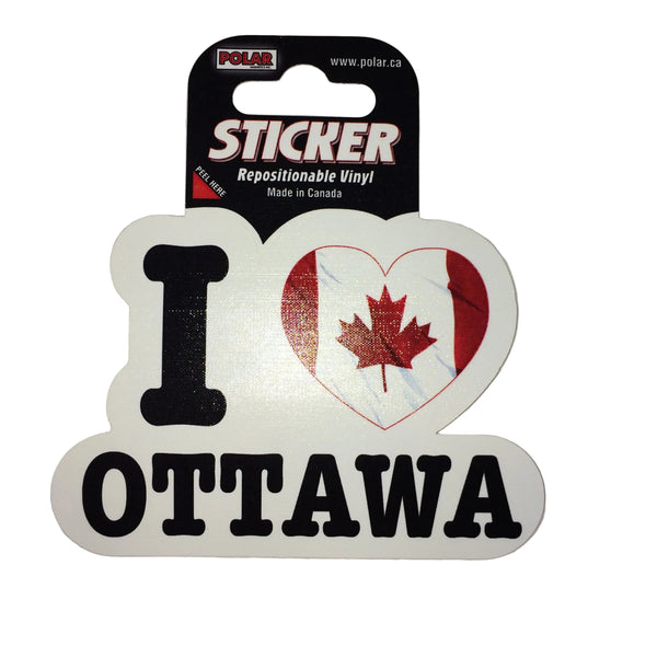 I Love Ottawa Sticker - Made In Canada Gifts